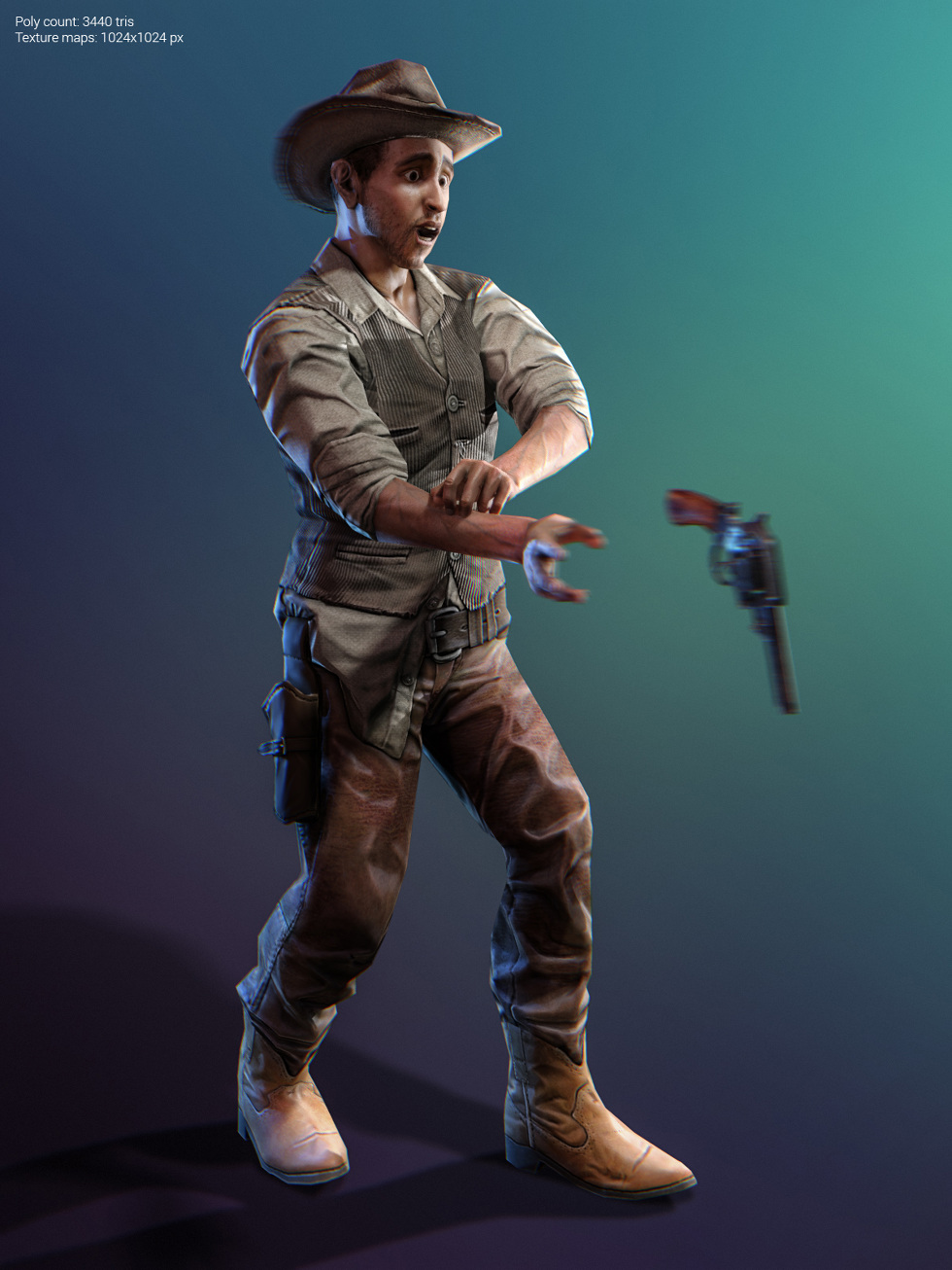 Cowboys for mobile game (Low-Poly) - Vyacheslav Kochergin | 3D ...